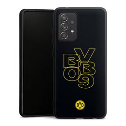 DeinDesign Galaxy A52s 5G Handy Premium Silikon H&uuml;lle Handyh&uuml;lle schwarz Case Bvb Lettering Official Licensed Product Silikon Premium Case