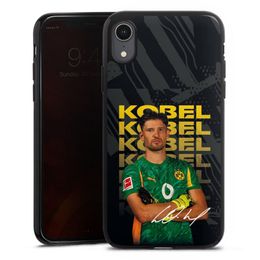 DeinDesign iPhone Xr Handy Silikon H&uuml;lle Case schwarz Handyh&uuml;lle Borussia Dortmund Gregor Kobel Bvb