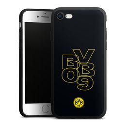 DeinDesign iPhone SE (2020) Handy Premium Silikon H&uuml;lle Handyh&uuml;lle schwarz Case Official Licensed Product Lettering Bvb Silikon Premium Case