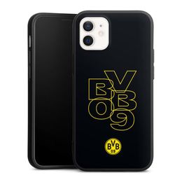 DeinDesign iPhone 12 mini Handy Premium Silikon H&uuml;lle Handyh&uuml;lle schwarz Case Bvb Lettering Official Licensed Product Silikon Premium Case