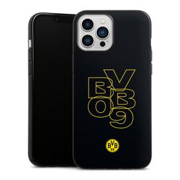 DeinDesign iPhone 13 Pro Max Handy Silikon H&uuml;lle Case schwarz Handyh&uuml;lle Bvb Lettering Official Licensed Product