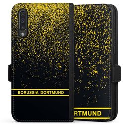 DeinDesign Galaxy A50 Handy Klapph&uuml;lle Handyh&uuml;lle aus Kunst Leder schwarz Flip Case Ombre Borussia Dortmund Bvb Sideflip mit Lasche