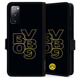 DeinDesign Galaxy S20 Handy Klapph&uuml;lle Handyh&uuml;lle aus Kunst Leder schwarz Flip Case Lettering Official Licensed Product Bvb Sideflip mit Lasche