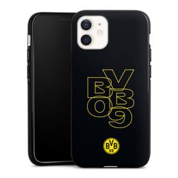 DeinDesign iPhone 12 mini Handy Silikon H&uuml;lle Case schwarz Handyh&uuml;lle Bvb Lettering Official Licensed Product