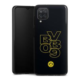 DeinDesign Galaxy A12 Handy Silikon H&uuml;lle Case schwarz Handyh&uuml;lle Official Licensed Product Lettering Bvb