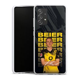 DeinDesign Galaxy A52s 5G Handy Silikon H&uuml;lle Case wei&szlig; Handyh&uuml;lle Borussia Dortmund Maximilian Beier Bvb Silikon Case