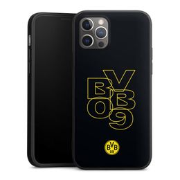 DeinDesign iPhone 12 Pro Handy Premium Silikon H&uuml;lle Handyh&uuml;lle schwarz Case Bvb Lettering Official Licensed Product Silikon Premium Case