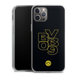 DeinDesign iPhone 12 Pro Max Handy Silikon H&uuml;lle Case transparent Handyh&uuml;lle Bvb Lettering Official Licensed Product Silikon Case