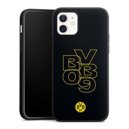 DeinDesign iPhone 12 Handy Premium Silikon H&uuml;lle Handyh&uuml;lle schwarz Case Bvb Lettering Official Licensed Product Silikon Premium Case