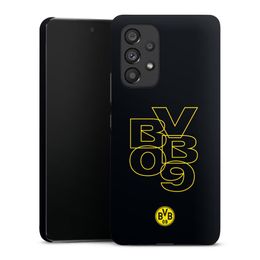 DeinDesign Galaxy A53 5G Handy Premium Case Smartphone Handyh&uuml;lle Schutzh&uuml;lle gl&auml;nzend Official Licensed Product Lettering Bvb Premium Case