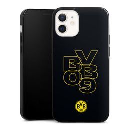 DeinDesign iPhone 12 mini Handy Slim Case extra d&uuml;nn Silikon Handyh&uuml;lle schwarz H&uuml;lle Bvb Lettering Official Licensed Product Silikon Slim Case