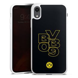 DeinDesign iPhone Xr Handy Silikon H&uuml;lle Case wei&szlig; Handyh&uuml;lle Bvb Lettering Official Licensed Product Silikon Case