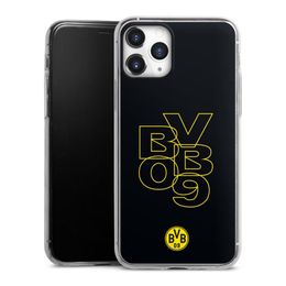 DeinDesign iPhone 11 Pro Handy Slim Case Silikon Handyh&uuml;lle transparent H&uuml;lle extra d&uuml;nn Lettering Official Licensed Product Bvb Silikon Slim Case