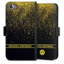 DeinDesign iPhone 8 Handy Klapph&uuml;lle Handyh&uuml;lle aus Kunst Leder schwarz Flip Case Bvb Borussia Dortmund Ombre Sideflip mit Lasche