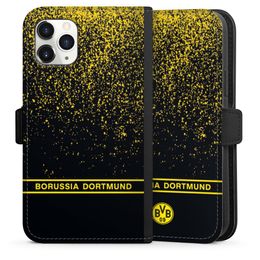 DeinDesign iPhone 11 Pro Handy Klapph&uuml;lle Handyh&uuml;lle aus Kunst Leder schwarz Flip Case Bvb Ombre Borussia Dortmund Sideflip mit Lasche