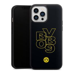 DeinDesign iPhone 13 Pro Max Handy Premium Silikon H&uuml;lle Handyh&uuml;lle schwarz Case Bvb Lettering Official Licensed Product Silikon Premium Case