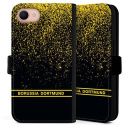 DeinDesign iPhone 16e Handy Klapph&uuml;lle Handyh&uuml;lle aus Kunst Leder schwarz Flip Case Ombre Borussia Dortmund Bvb Sideflip mit Lasche