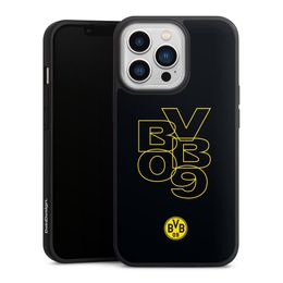 DeinDesign iPhone 13 Pro Handy Premium Silikon H&uuml;lle Handyh&uuml;lle schwarz Case Bvb Lettering Official Licensed Product Silikon Premium Case