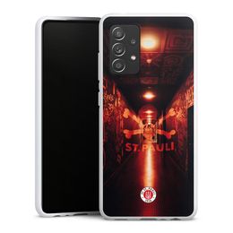 DeinDesign Galaxy A52s 5G Handy Silikon H&uuml;lle Case wei&szlig; Handyh&uuml;lle Fc St. Pauli Official Licensed Product Silikon Case