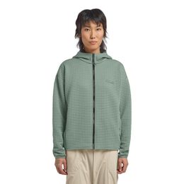 Jack Wolfskin Damen Fleecejacke "MOGARI HOODED FZ W", gr&uuml;n, Gr. XS, Strukturmuster, unifarben, Fleece, Obermaterial: 95% Polyester, 5% Elasthan.