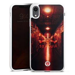 DeinDesign iPhone Xr Handy Silikon H&uuml;lle Case wei&szlig; Handyh&uuml;lle Fc St. Pauli Official Licensed Product Silikon Case
