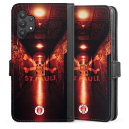 DeinDesign Galaxy A32 4G Handy Klapph&uuml;lle Handyh&uuml;lle aus Kunst Leder schwarz Flip Case Fc St. Pauli Official Licensed Product Sideflip mit Lasche