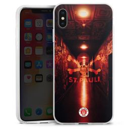 DeinDesign iPhone Xs Max Handy Silikon H&uuml;lle Case transparent Handyh&uuml;lle Fc St. Pauli Official Licensed Product Silikon Case