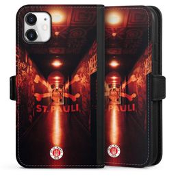 DeinDesign iPhone 11 Handy Klapph&uuml;lle Handyh&uuml;lle aus Kunst Leder schwarz Flip Case Fc St. Pauli Official Licensed Product Sideflip mit Lasche