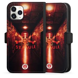 DeinDesign iPhone 11 Pro Handy Klapph&uuml;lle Handyh&uuml;lle aus Kunst Leder schwarz Flip Case Fc St. Pauli Official Licensed Product Sideflip mit Lasche