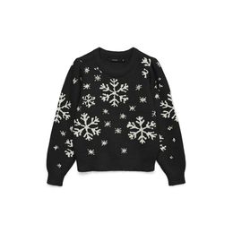 V&eacute;ro Moda Weihnachtspullover VERO MODA "VMNEWSNOWYFROST LS O-NECK PULLOVER XMAS", Damen, Gr. S, schwarz detail:with silber lurex, Strick, Obermaterial: 86% Polyester, 14% metallisierte Fasern, gemustert, normal, Rundhals, Rippb&uuml;ndchen, Pullover Weihnachtspullover