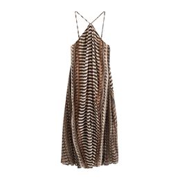Next Maxikleid mit Neckholder Regular Fit Damen Gr&ouml;&szlig;e 44 braun / mokka / schwarz Sommerkleid