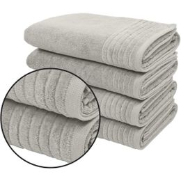 Duscht&uuml;cher OTTO HOME "Sanremo Premium, Premium Handt&uuml;cher, 600 gr/m&sup2;, 70x140cm", grau, B:70cm L:140cm, Frottier, Baumwolle, Handt&uuml;cher, mit Bord&uuml;re, flauschig und weich, dicke Qualit&auml;t, 5 Jahre Garantie