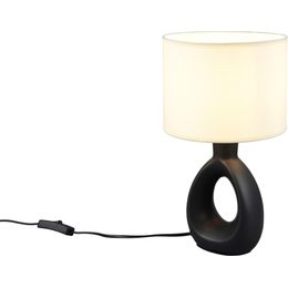 OTTO HOME Schreibtischlampe "Charmont, Deko Tischleuchte mit Stoffschirm, Schnurschalter exkl 1xE14", schwarz (schwarz matt), 1, &Oslash; 20cm H: 35,5cm, 1 Stk., Leuchten, max. 40W, &Oslash; 20cm H&ouml;he 35,5 cm Nachttischleuchte Tischlampe Kommode, Tischleuchte