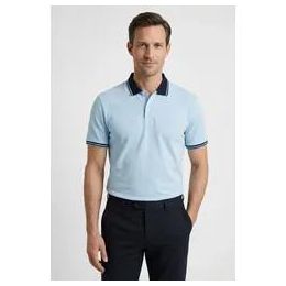 Poloshirt OLYMP "Casual", Herren, Gr. L, blau (bleu), Piqu&eacute;, Obermaterial: 100% Baumwolle, Shirts, farbliche Kontrast-Details