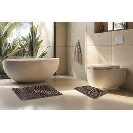 Badematte Kayoom "Badematte Lagoon 225", taupe, (50cm x 40cm ) (40cm x 80cm ), 1 Stk., Polypropylen, Badematten, Badematte, Kurzflor