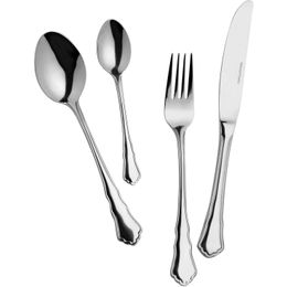 Besteck-Set Mulex "Chippendale", silber (edelstahlfarben), 30 Stk., Chromnickelstahl 18/10, Essbesteck-Sets, ideal f&uuml;r besondere Anl&auml;sse
