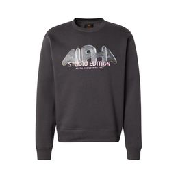 Alpha Industries Sweatshirt 'Studio Edition Vibe' Herren Gr&ouml;&szlig;e XXXL dunkelgrau / pastellgr&uuml;n / rosa
