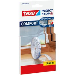 Insektenschutz-Fensterrahmen Tesa "Insect Stop COMFORT selbstklebendes Klettband Ersatzrolle, 5,6m", wei&szlig; (gewebe: wei&szlig;), B:560cm H:1cm, Insektenschutzgitter, Klettband zur bohrfreien Fixierung am Fenster f&uuml;r Fliegengitter - wei&szlig;