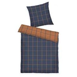 Bettw&auml;sche Tom Tailor HOME "LARGE CHECK in Gr. 135x200cm oder 155x220cm", blau (schwarz navy, rusty rot), B/L: 155cm x 220cm, 1 Stk., 1 Stk., Flanell, B/L: 80cm x 80cm, 2 Stk., Flanell, Obermaterial: 100% Baumwolle, Bettw&auml;sche, Bettw&auml;sche, new bedroom, gewebtes Label