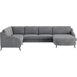 Sit & More Wohnlandschaft SIT & MORE "Soul U-Form", grau (stone), B:356cm H:90cm T:227cm, 100% Polyester, Sofas, Wohnlandschaft, wahlweise mit Bettfunktion und Bettkasten oder Schubkasten
