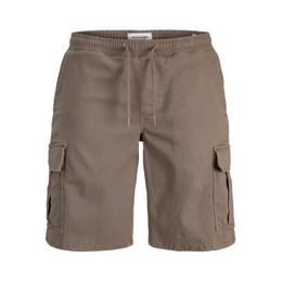 Jack & Jones Cargohose JACK & JONES "JPSTCOLE DYLAN CARGO SHORTS MID", Damen, Gr. S, N-Gr, falcon, Web, Obermaterial: 98% Baumwolle, 2% Elasthan, unifarben, relaxed fit kn&ouml;chellang, Hosen Cargohose