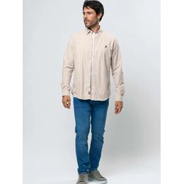 Langarmhemd MCS "MCS Shirt MCGreg", Herren, Gr. XL, Normalgr&ouml;&szlig;en, silber mink, Obermaterial: 97% Baumwolle, 3% Elasthan, Hemden