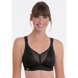Sport-BH Anita active "Air Control Deltapad", Damen, Gr. 80, Cup A, schwarz, Netz, Obermaterial: 49% Polyamid, 39% Polyester, 12% Elasthan, Mesh, Netz, durchscheinend, matt, unifarben, Basic, regular fit, BHs Sport-BH, doppellagige Cups, gepolsterte Tr&auml;ger, mit Print, feminin, weich