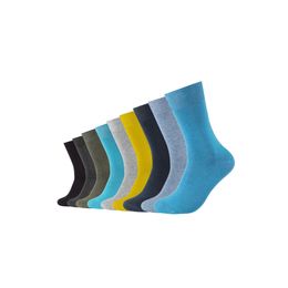 Socken Camano "Socken 9er Pack", Damen, Gr. 35-38, blau (turquoise), 80% Baumwolle, 17% Polyamid, 3% Elasthan, uni, Socken Socken