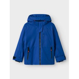 Skijacke name it "NKNSLOPE10 JACKET SKI EDITION FO NOOS", Kinder, Gr. 116, blau (surf the web), Web, Obermaterial: 100% Polyester, kontrastfarbene Details, unifarben, regular fit normal, mit Riegel,verstellbar Windstopperb&uuml;ndchen, Jacken Skijacke, Skipasstasche, Recco-Reflektor, winddicht, wasserdicht