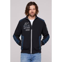 Softshelljacke CAMP DAVID, Herren, Gr. M, blau, Softshell, Material: 100% Polyester, Futter: 100% Polyester, bedruckt, bestickt, regular fit normal, eingesetzt Rippb&uuml;ndchen, Jacken Softshelljacke, mit Stehkragen