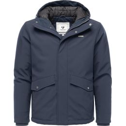 Funktionsjacke Ragwear "Shellis YOUMODO", Herren, Gr. L (52), navy, Softshell, Obermaterial: 96% Polyester, 4% Elasthan. Innenfutter: 100% Polyester. Wattierung: 100% Polyester, gerade h&uuml;ftbedeckend, hoch geschlossener Ausschnitt, &Auml;rmel ohne &Auml;rmelschlitz Rippb&uuml;ndchen, Jacken Funktionsjacke, Wasserdichte Softshelljacke mit Kapuze
