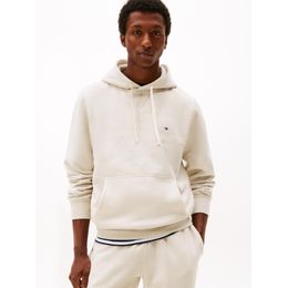 Hoodie Tommy Hilfiger "ESS SEASONAL FLEECE HOODY mit Kapuze und K&auml;ngurutasche", Herren, Gr. L, beige (oatmilk), Sweatware, Obermaterial: 60% Baumwolle, 40% Polyester, meliert, bequem h&uuml;ftlang, elastischer Bund, Sweatshirts Hoodie, unifarben, casual, regular fit, Baumwollmix, Kapuze