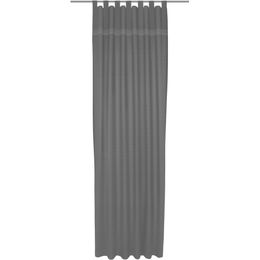 Vorhang WIRTH "Wiessee" Gr. 1, grau, B:125cm H:75cm, Jacquard, Baumwolle, Leinen, Modal, Gardinen