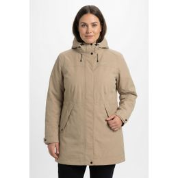 3-in-1-Funktionsmantel Maier Sports "Doppelmantel Damen", Damen, Gr. 40, beige (coriander), Obermaterial: 100% Polyester, hoch geschlossener Ausschnitt, mit Druckkn&ouml;pfen, M&auml;ntel, wasser- & winddicht, f&uuml;r den &Uuml;bergang & Winter, in gro&szlig;en Gr&ouml;&szlig;en
